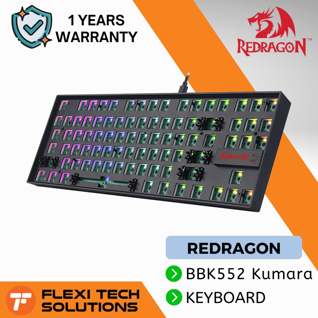 Flexi Tech REDRAGON BBK552 Kumara Fully Modular Wired Barebones TKL ...
