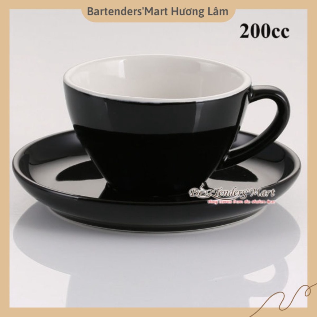 Wbc Standard Yami Porcelain Cappuccino Cup 200CC Black | Shopee Malaysia