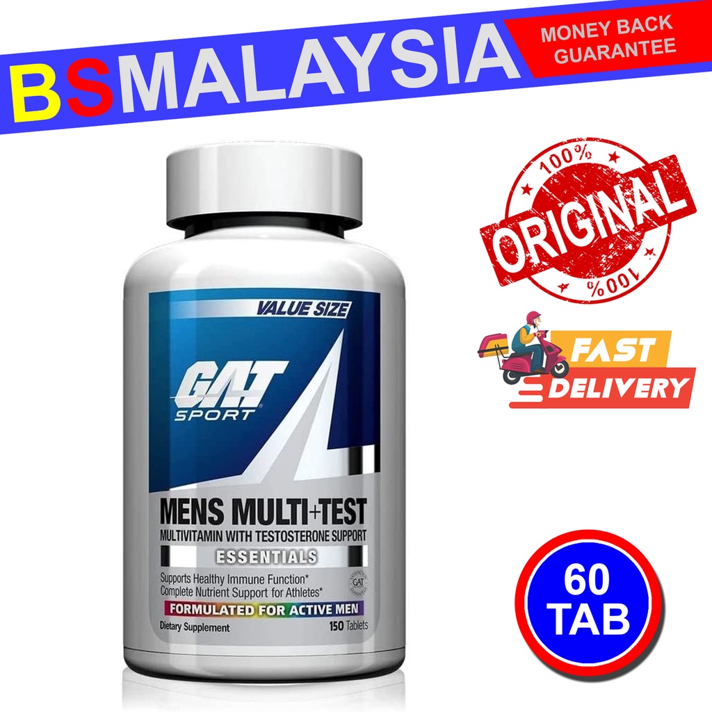 GAT Sport Men's Multi + Test 60 Tablets Boost Testoterone, Post Workout ...