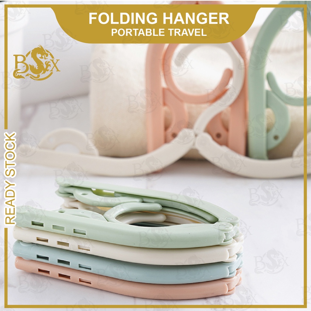 (1 PCS) Folding Hanger Portable Travel Foldable Plastic Hanger Non-slip ...