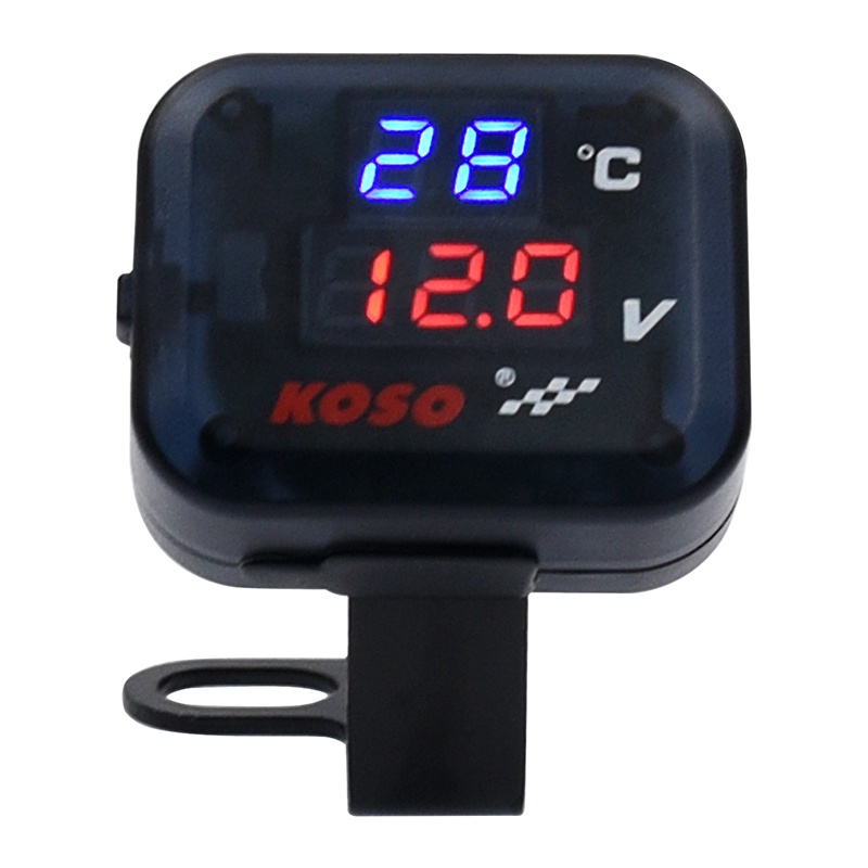 Universal KOSO Moto Temperature Indicator Voltmeter Thermometer Voltage Digital Display USB ...