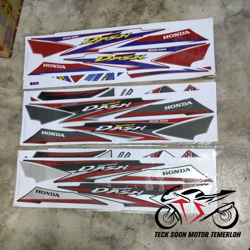 Stiker sticker body stripe cover set (2) honda wave dash R dash110 dash ...