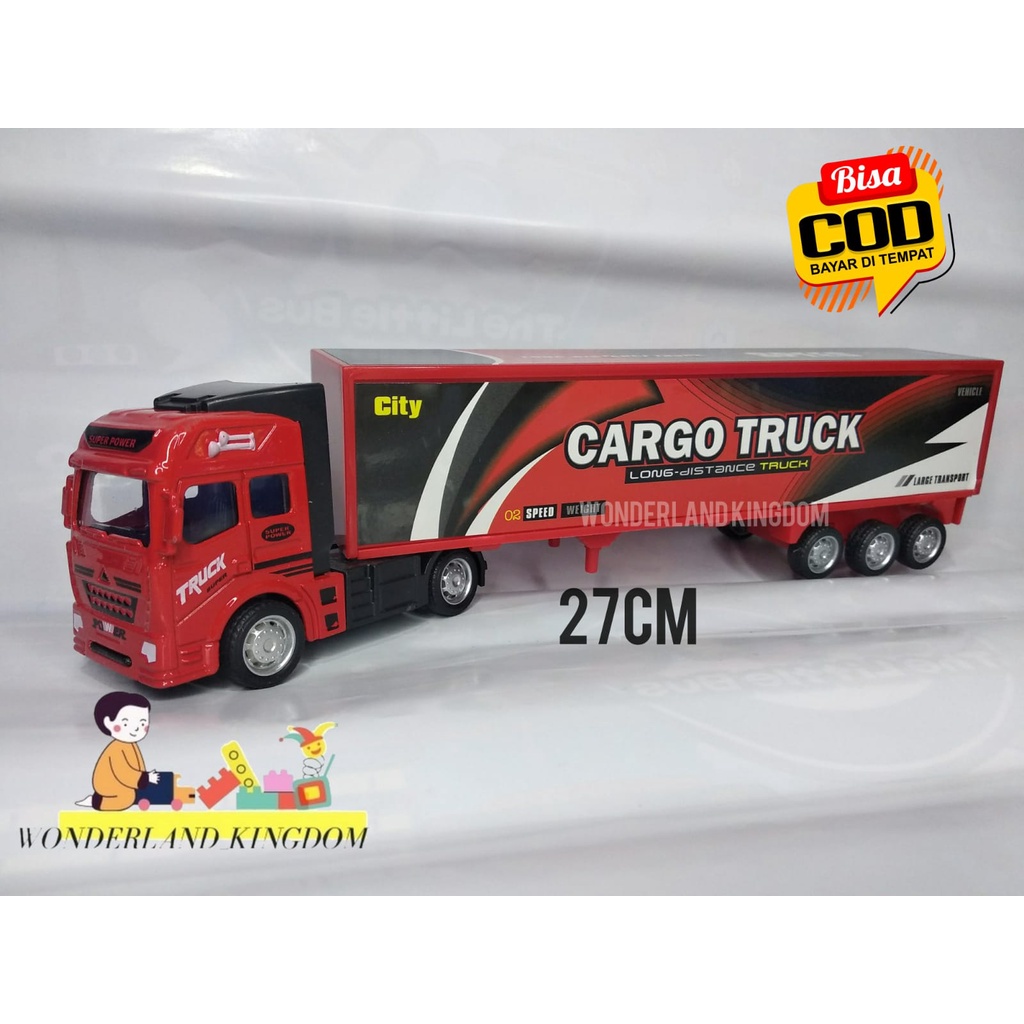 Diecast CARGO TRUCK TOY CONTAINER METAL LARGE MINIATURE CARGO TRUCK ...