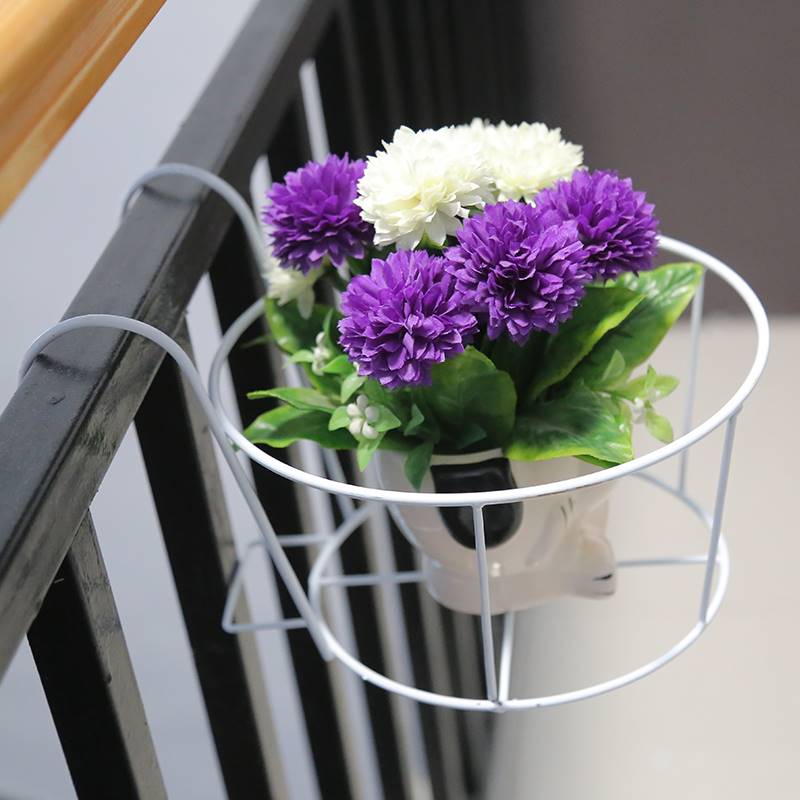European Style Balcony Iron Flower Stand Outdoor Hanging Plant Flower ...