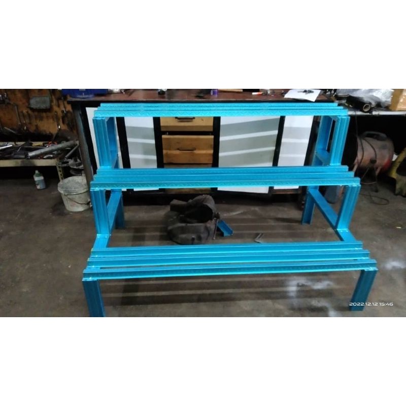 RAK BUNGA 3 TINGKAT(BESI BIRU) Panjang 59 inci | Shopee Malaysia