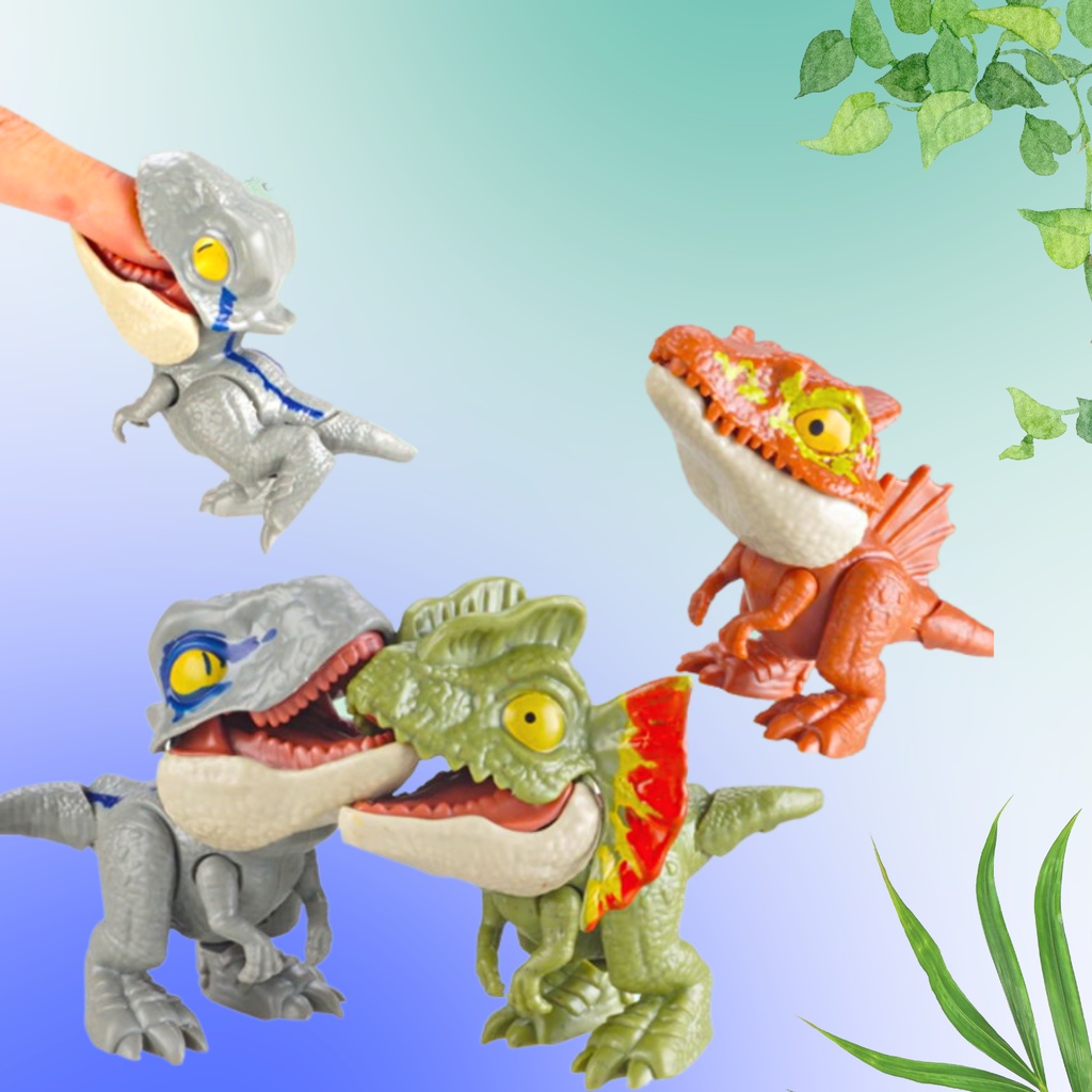 Set of 5 toys simulating dinosaur shapes with moving mouths for ...