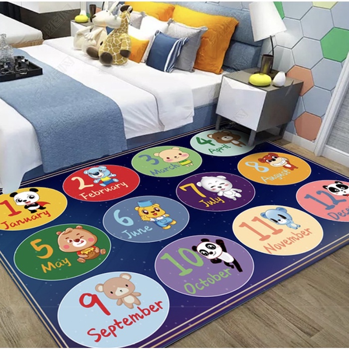 Children Playmat 3D Printing Crystal Velvet Educational Baby Kid Boy ...