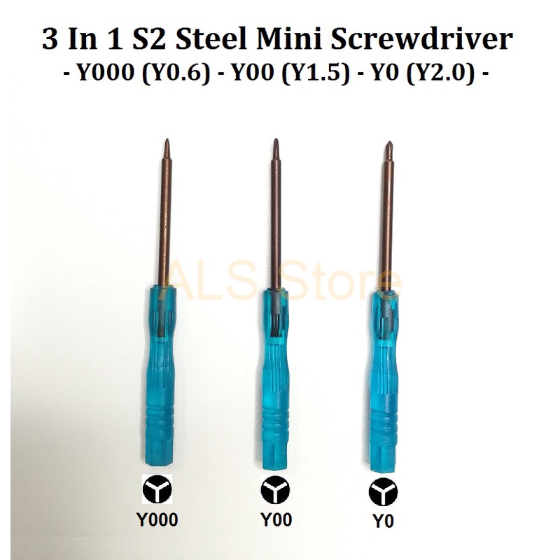 3 In 1 S2 Steel Mini Tri-point Screwdriver Set - Y000 (Y0.6), Y00 (Y1.5 ...