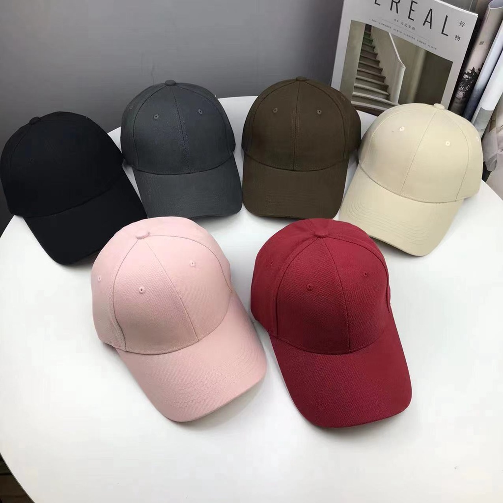 Cap Plain Adjustable High Quality Casual Unisex Baseball Topi Kosong ...