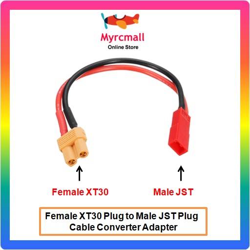 Female XT30 Plug to Male JST Plug Cable Converter Adapter Connector for ...