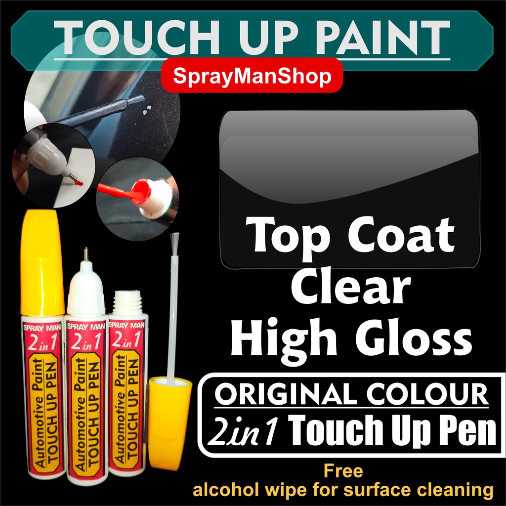 Touch Up Pen Top Coat Clear High Gloss 2in1 (17ml) Pen And Brush ...