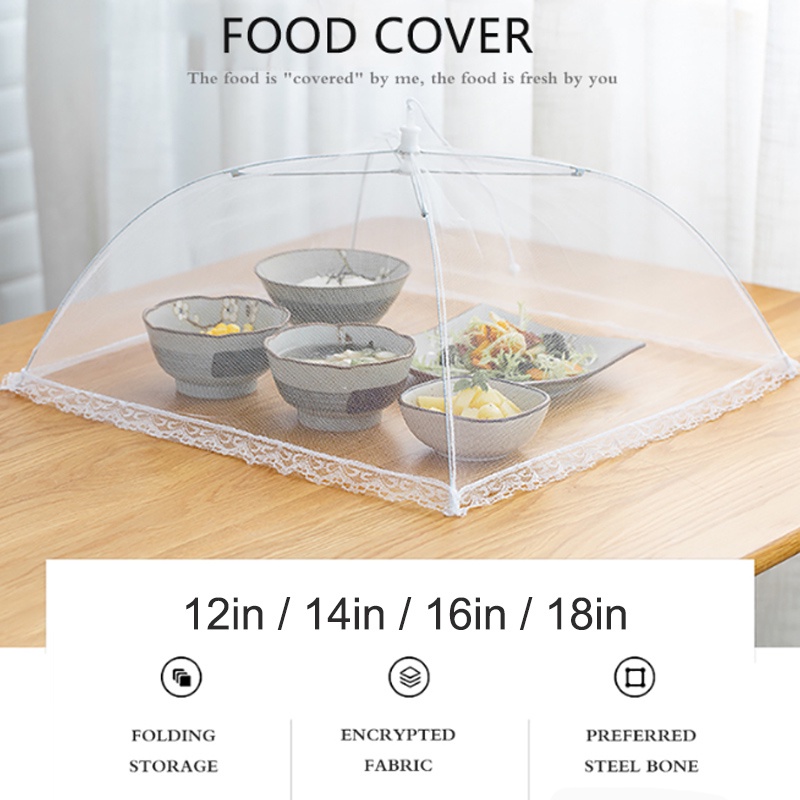 Breathable Mesh Food Covers Collapsible Pop-Up Food Umbrella Protector ...