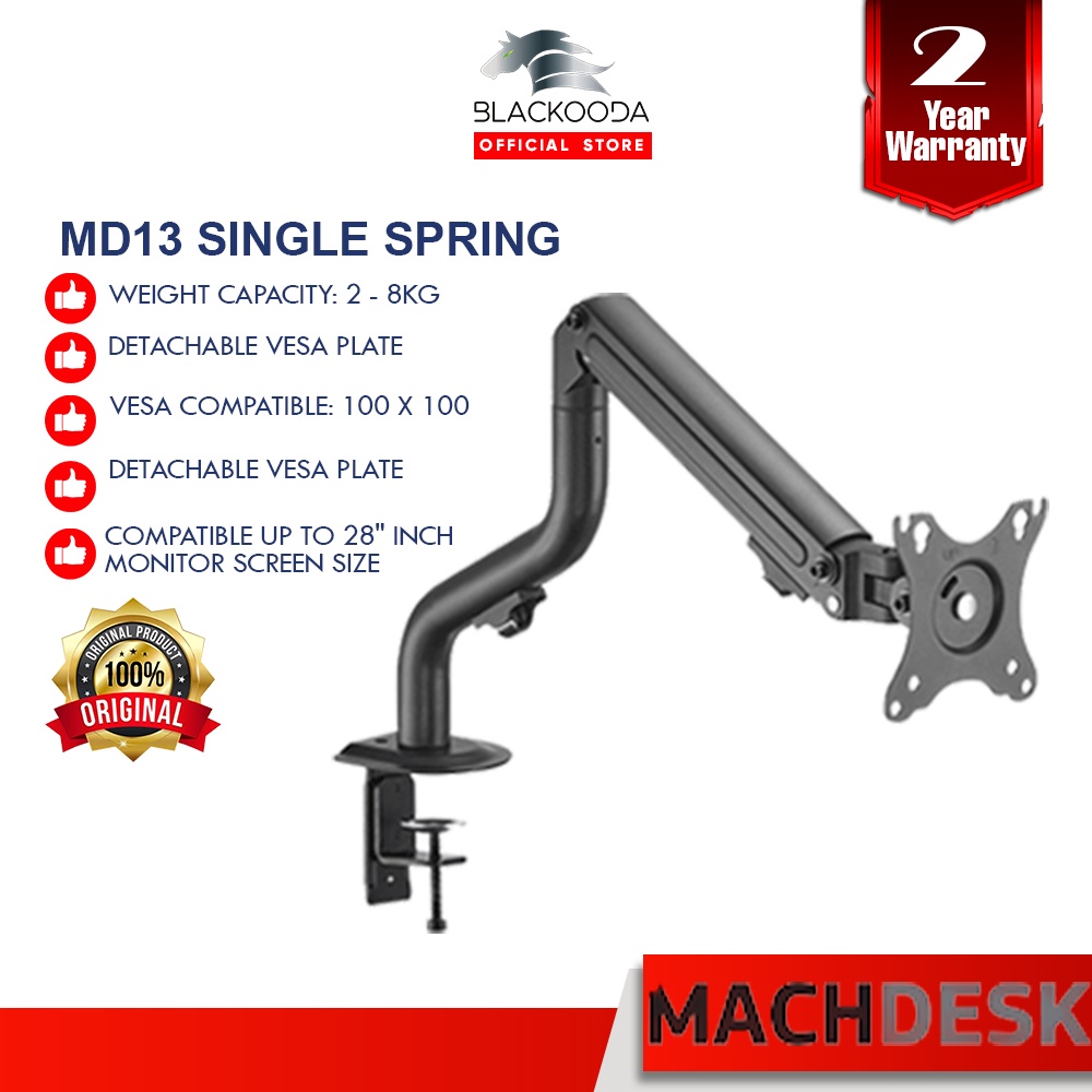 MachDesk MD13 Spring Assisted Monitor Arm # [BLACK] | Shopee Malaysia
