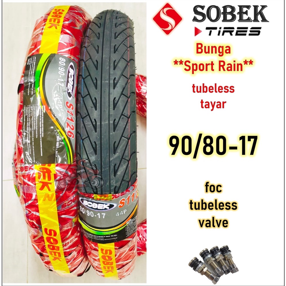 TAYAR MOTOR 70/90-17 & 80/90-17 & 90/80-17 & 120/70-17 TUBELESS TYRE BUNGA CORSA SPORT RAIN ...