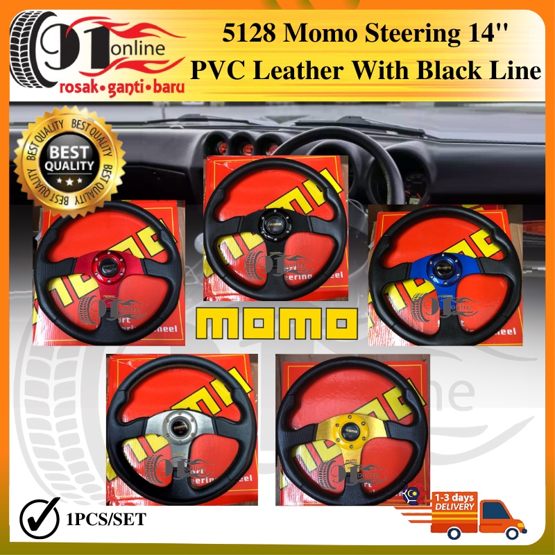 MOMO 14 inch sport racing steering wheel car universal Wira Satria Saga Iswara Kancil Waja ...