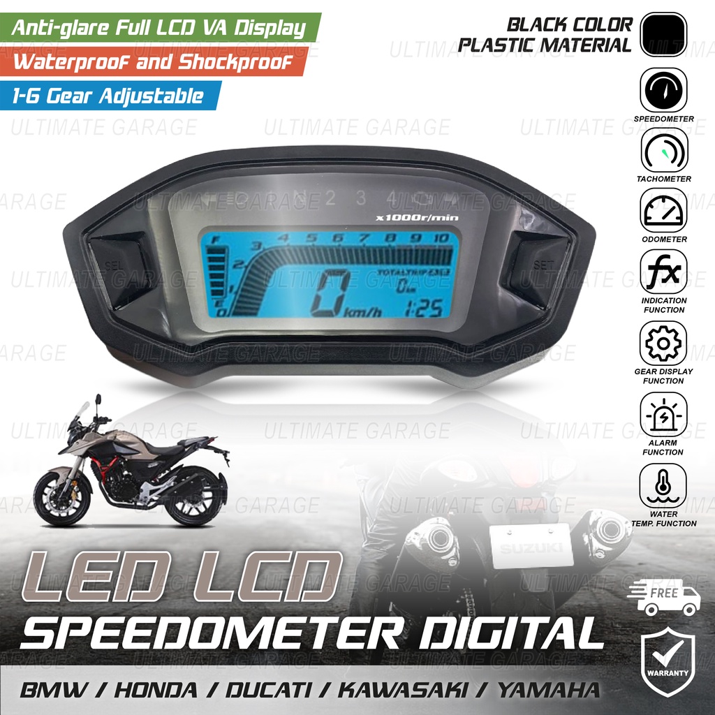 Motorcycle Super Bike Meter LED LCD Speedometer Digital Odometer Motor ...