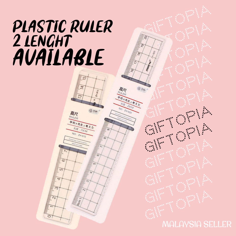 GIFTOPIA Premium Plastic Ruller 15CM / 20cm Cubic Design ( Pembaris ...