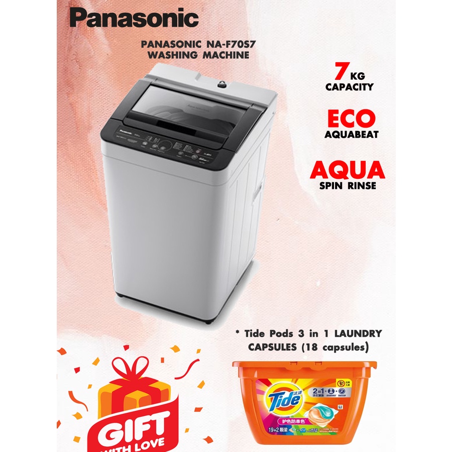PANASONIC NA-F70S7 7KG Top Load Washing Machine Powerful Washing NA ...