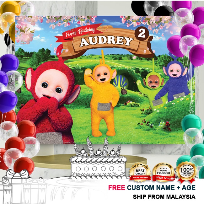 Birthday Banner / Birthday Backdrop / Hari Jadi - Teletubbies | Shopee ...
