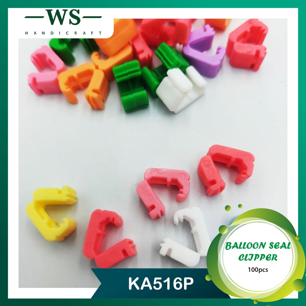 Balloon Clipper x 100 Pcs / Plastic Sealing Clipper Balloon KA516P ...