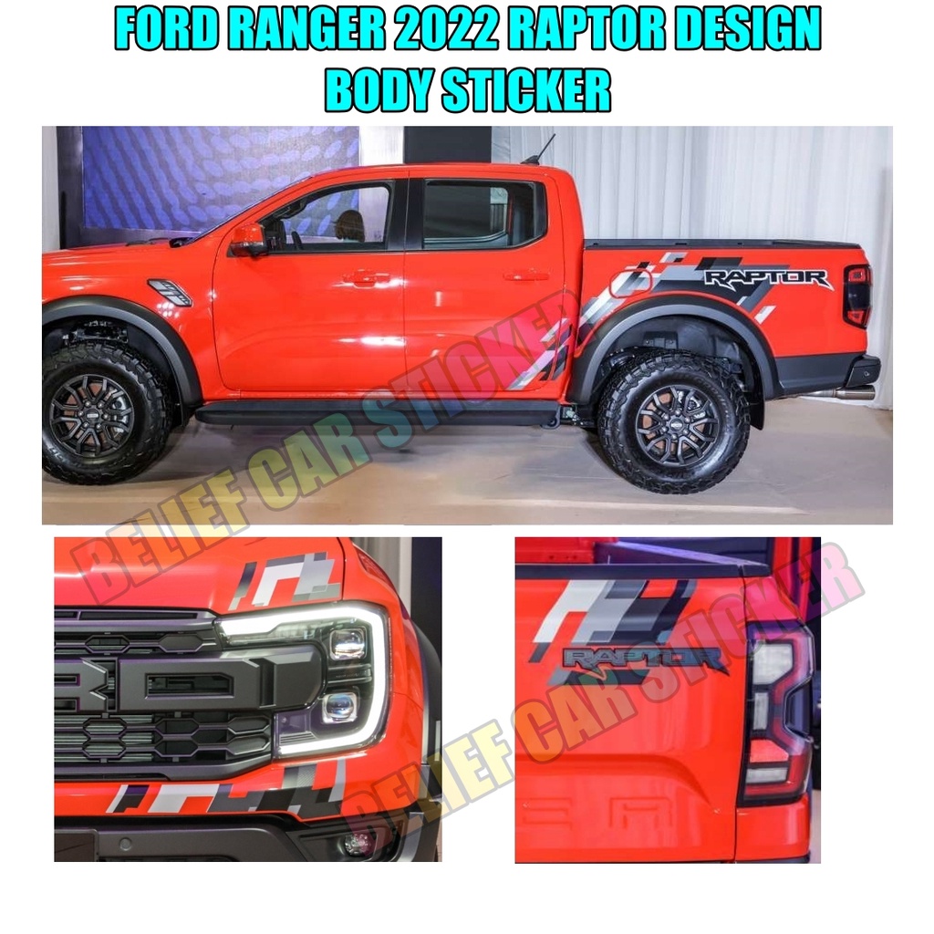 FORD RANGER 2022 RAPTOR DESIGN BODY STICKER - RAPTOR / WILDTRAK ...