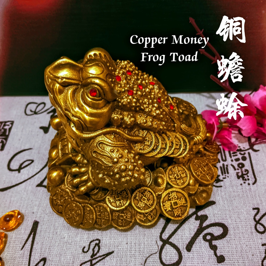 Feng Shui Money Lucky Fortune Wealth Chinese Frog Toad Coin Decoration ...