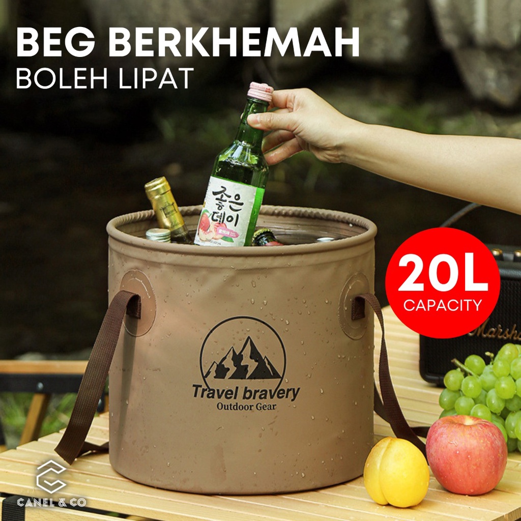 20L Portable Outdoor Foldable Water Bucket Camping Hiking Fishing ...