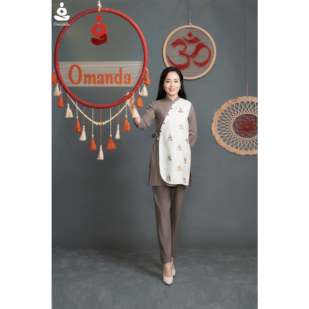 High-end Women's Dharma Dress, Ancient Linen Set in Cocoa Color and ...
