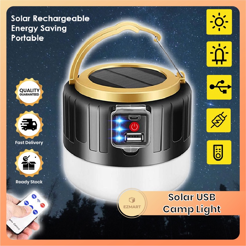 450W Solar light USB Rechargeable led light with remote Camping lamp ...