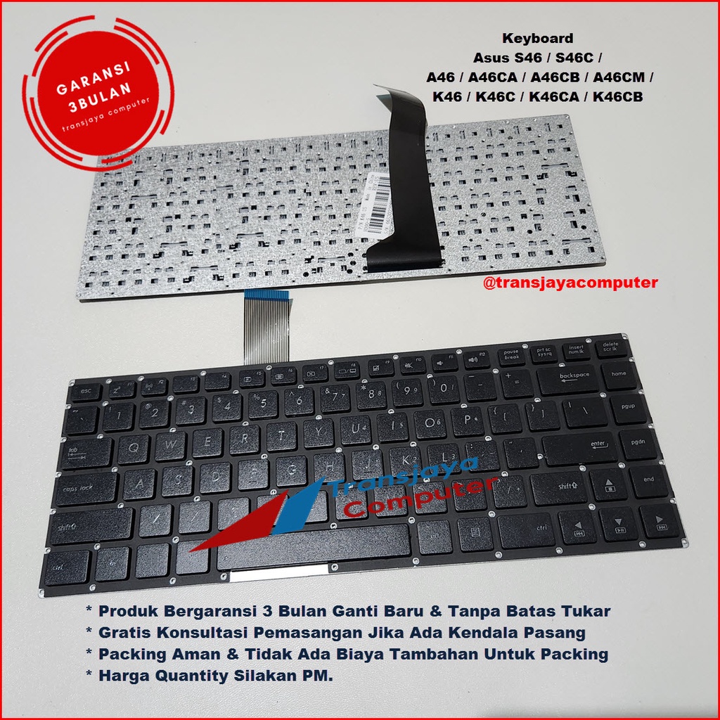 Keyboard Asus S46 S46C S46CB A46 A46CA A46CB A46CM A46C A46E K46 K46C ...