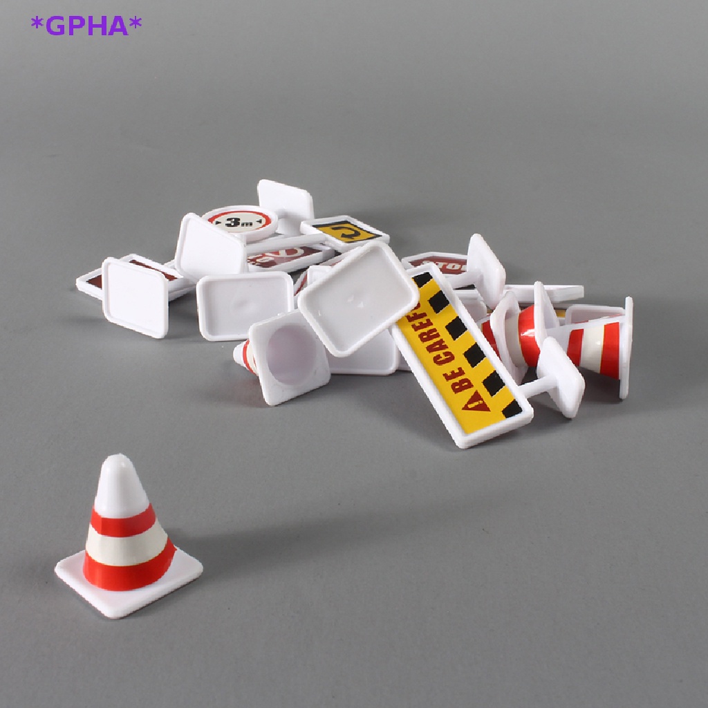 GPHA> 15Pcs/Set Traffic Signs Model Toy Road Block Children Safety ...