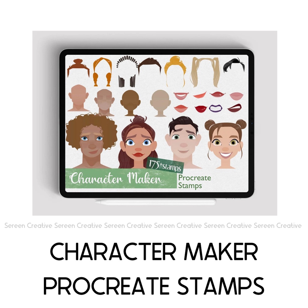 P141 Procreate Character Maker Stamps Brush Cartoon Character Creator ...