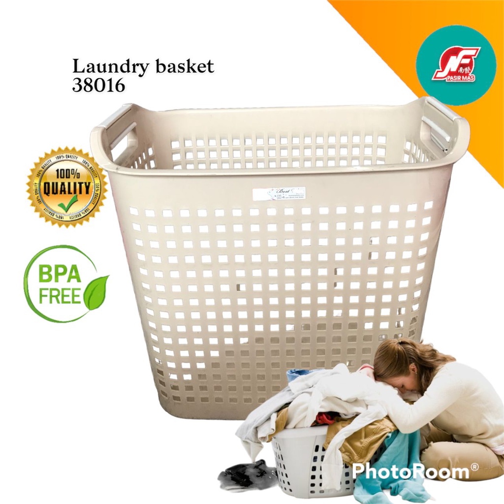 BEST WARE HIGH QUALITY LAUNDRY BASKET RAGA BAKUL KAIN 38016 | Shopee ...
