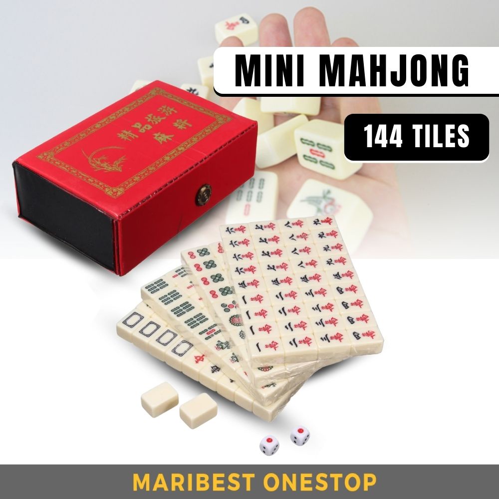 Mini MAHJONG 4人迷你麻将 4 PLAYERS MAHJONG Travel Game 144PCS Mahjong Set ...