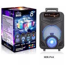 NDR-P44 8"inch BLUETOOTH Speaker Wireless karaoke Led Light Rechargeable with wirless Mic AND ...