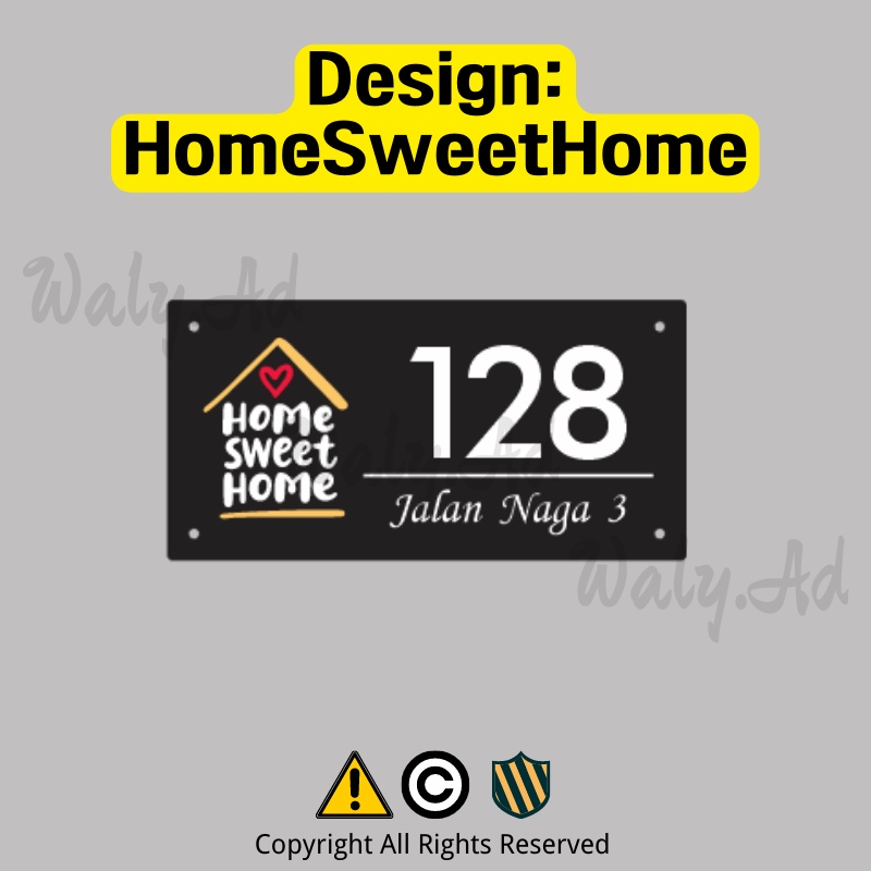 House Number Plate Pelbagai Design | Nombor Rumah No Plat Alamat ...
