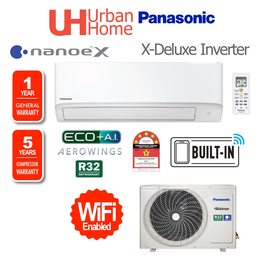 Panasonic X-Deluxe Inverter AirCond nanoeX Air Conditioner (1HP - 2HP ...