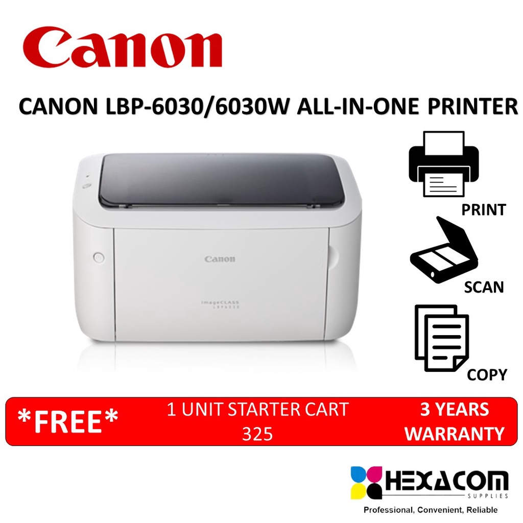 CANON LBP6030 ORIGINAL LASER PRINTER SINGLE FUNCTION MONOCHROME [100% GENUINE] | Shopee Malaysia