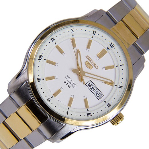 Seiko 5 Automatic SNKP14K1 Men's Silver Dial Dual Tone Stainless Steel .. | Shopee Malaysia