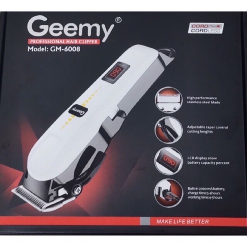 GEMEI GM-6008 RECHARGEABLE TRIMMER FOR HAIR CUTTING/HAIR STYLE GUNTING ...