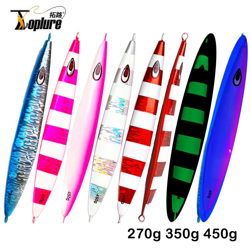TL 270g 350g 450g Vertical Metal Jigs UV Luminous Large Fishing Lure ...