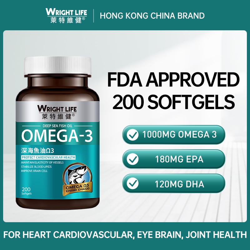 WRIGHT LIFE Fish Oil Omega 3 1400mg Supplement For Adult Heart ...