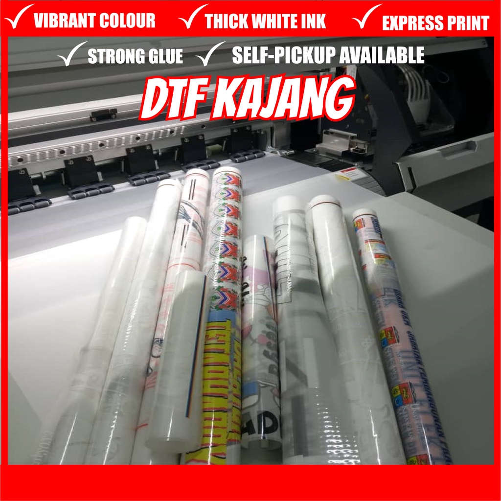 DTF Film [Size Besar] [Max Ink And Glue] Tshirt Printing Sticker Baju ...