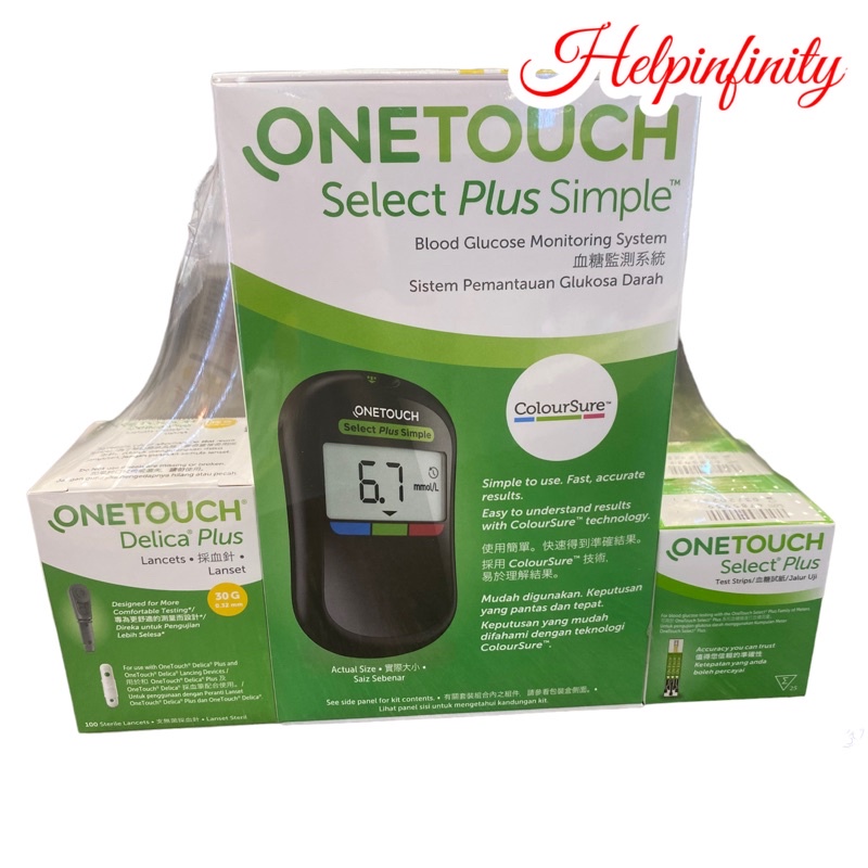 OneTouch Select Plus Blood Glucose Monitoring System (Full Complete Set ...