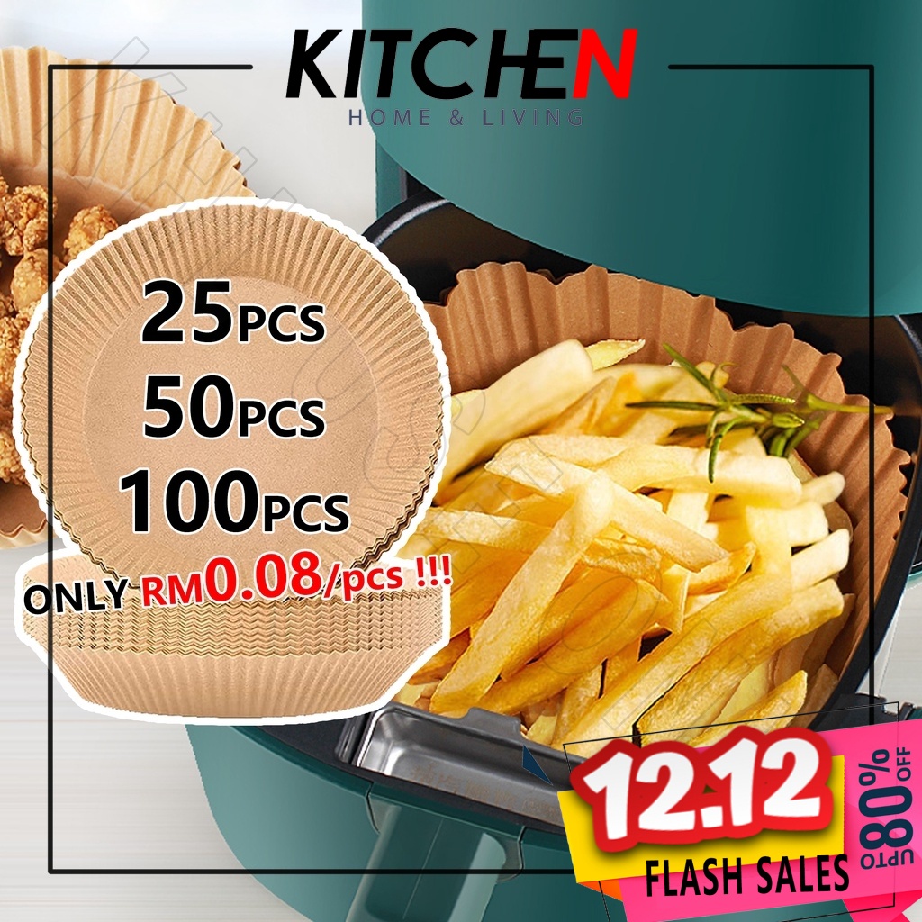 KHL 25/50/100PCS Airfryer paper Kertas Air Fryer Kertas Air Fryer Murah ...