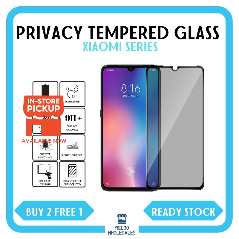 Beli 2 Percuma 1 Xiaomi Tempered Glass Screen Protector Privacy 9d X4