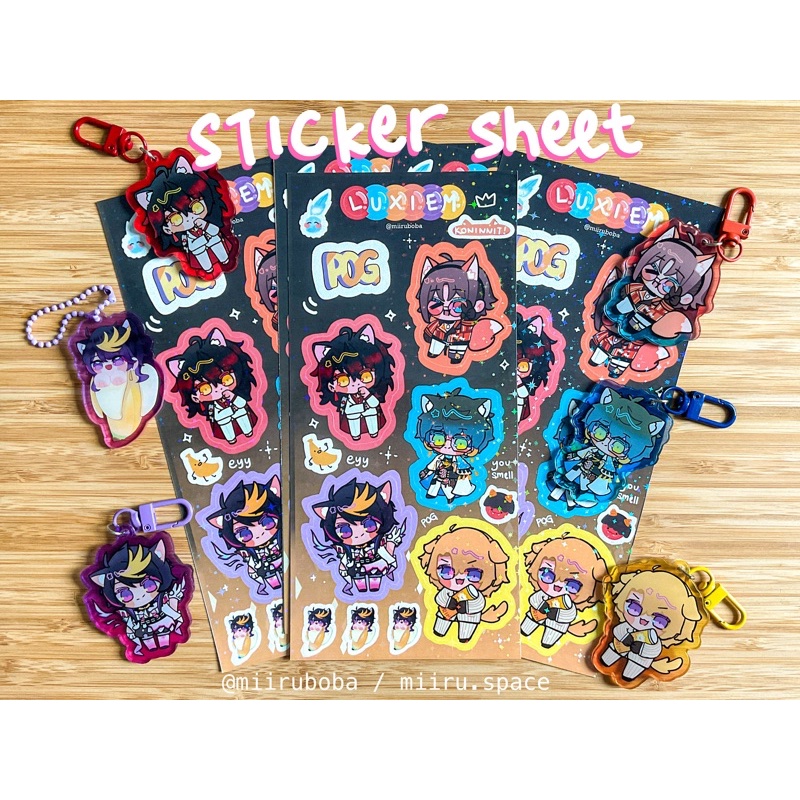 Luxiem Sticker Sheet Vtuber Nijisanji Vox Akuma Ike Eveland Luca ...
