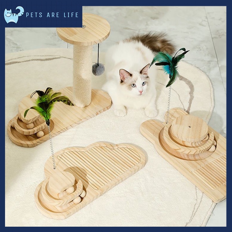 |PAL| Hemp Rope Cat Climbing Frame Scratching Board Column with Feather ...