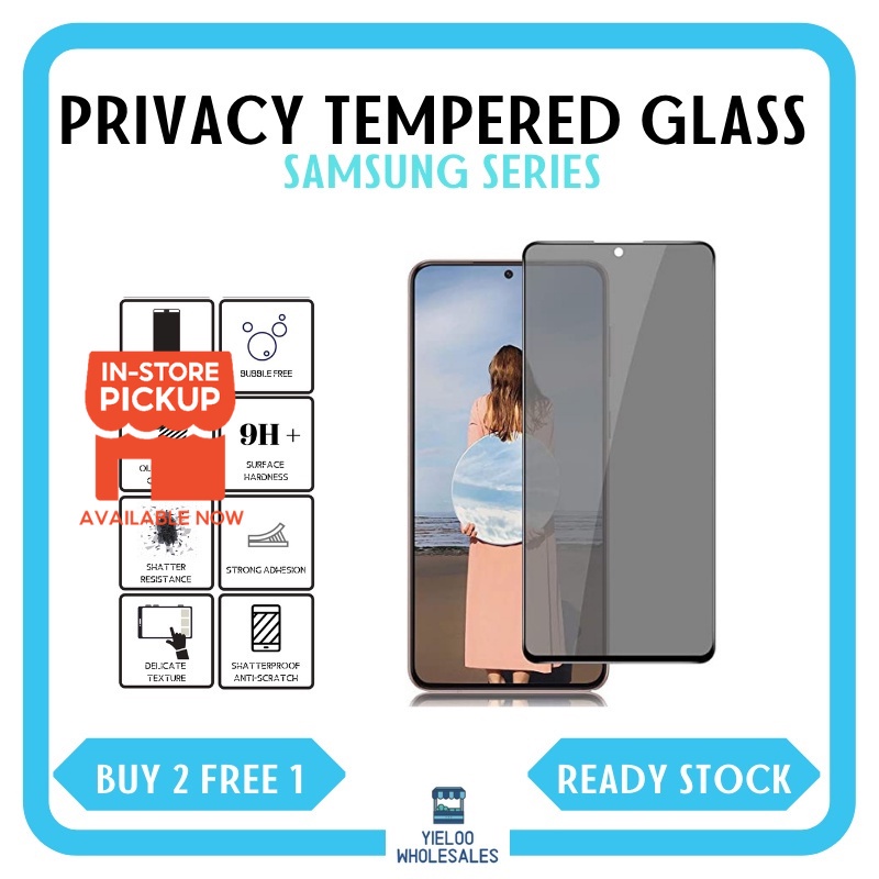 (BELI 2 PERCUMA 1) SAMSUNG Tempered Glass Screen Protector PRIVACY 9D ...