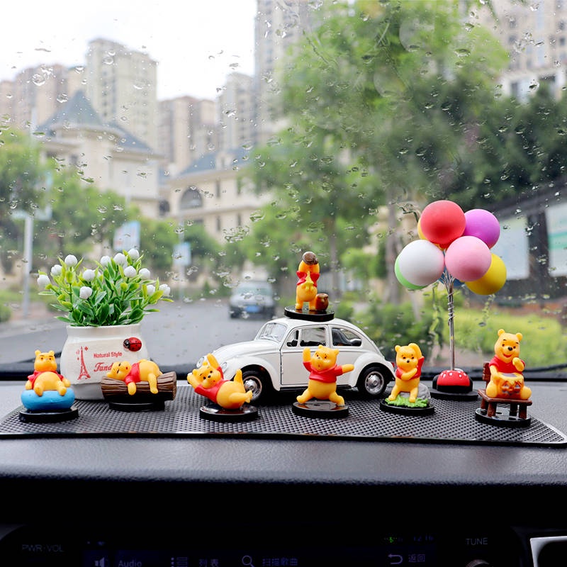 Cartoon Creative Mini Winnie the Pooh Doll Car Decoration Doll Car ...